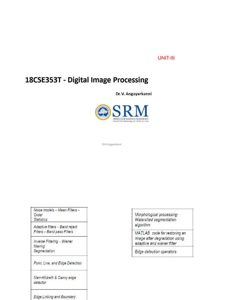 Unit-3 | PDF | Image Segmentation | Imaging