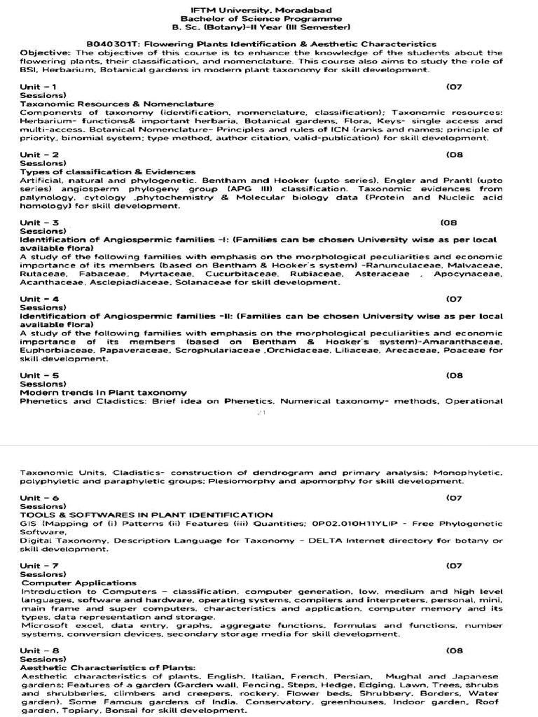 (B040301T) Flowering Plants Identification and Asthetic Characteristics ...