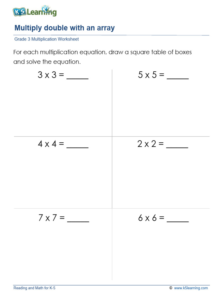 Grade 3 Multiply Draw Array A | PDF