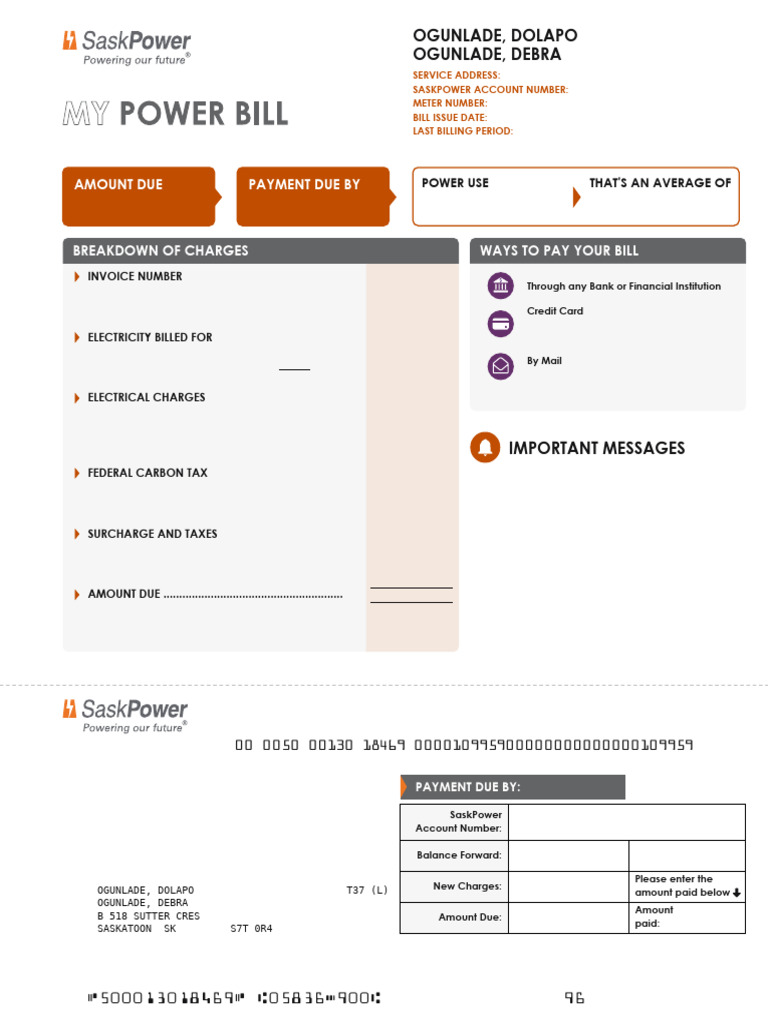 SaskPower Bill Summary Oct 2024 | PDF | Fee | Value Added Tax