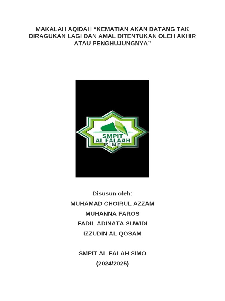 MAKALAH AQIDAH | PDF