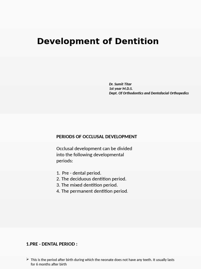 Development of Dentition | PDF | Dental Anatomy | Tooth