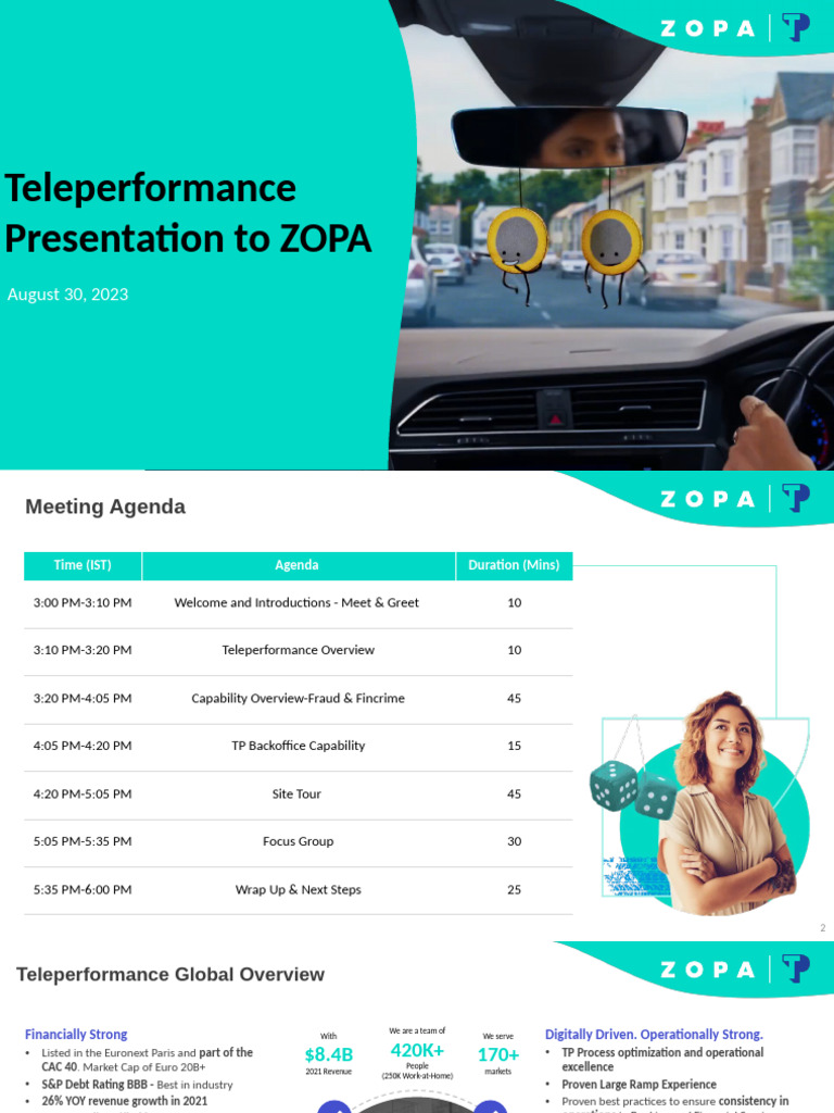 Teleperformance ZOPA Meeting Agenda | PDF | Analytics | Business