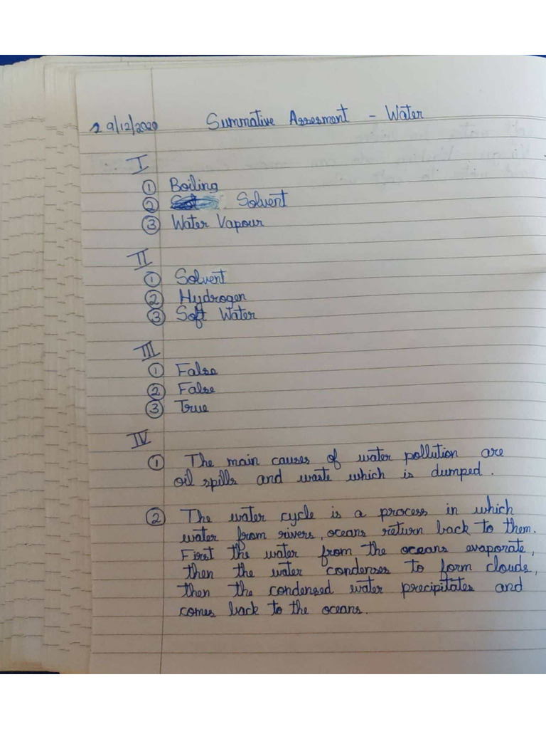 Water Summative Assesment | PDF