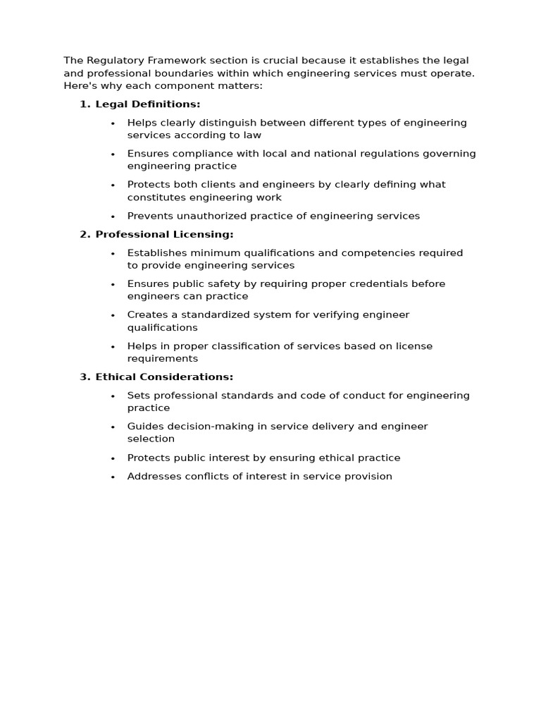 Regulatory Framework (Classification of Engineers) | PDF | Regulatory ...