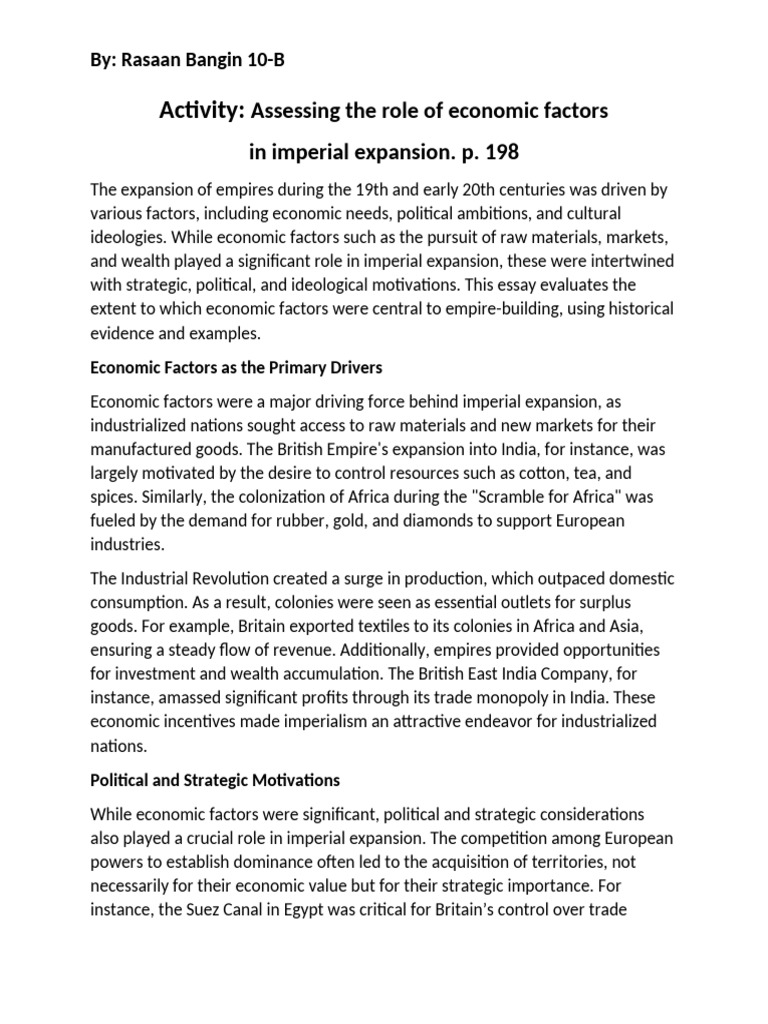 Economic Forces in European Imperialism | PDF | Imperialism | British ...