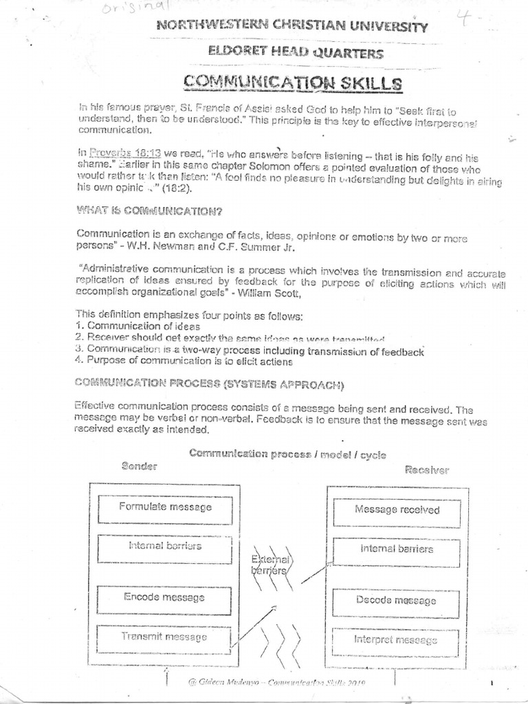 Communication Skills Notes | PDF