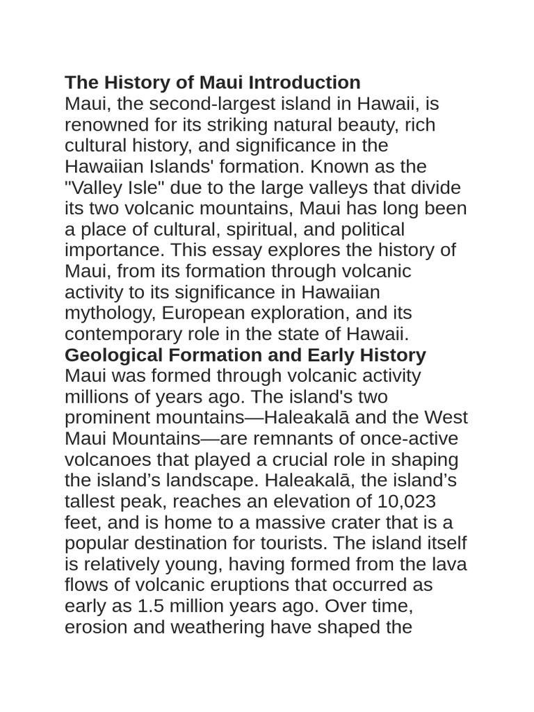 History of Maui: From Myths to Modernity | PDF | Maui | Hawaii