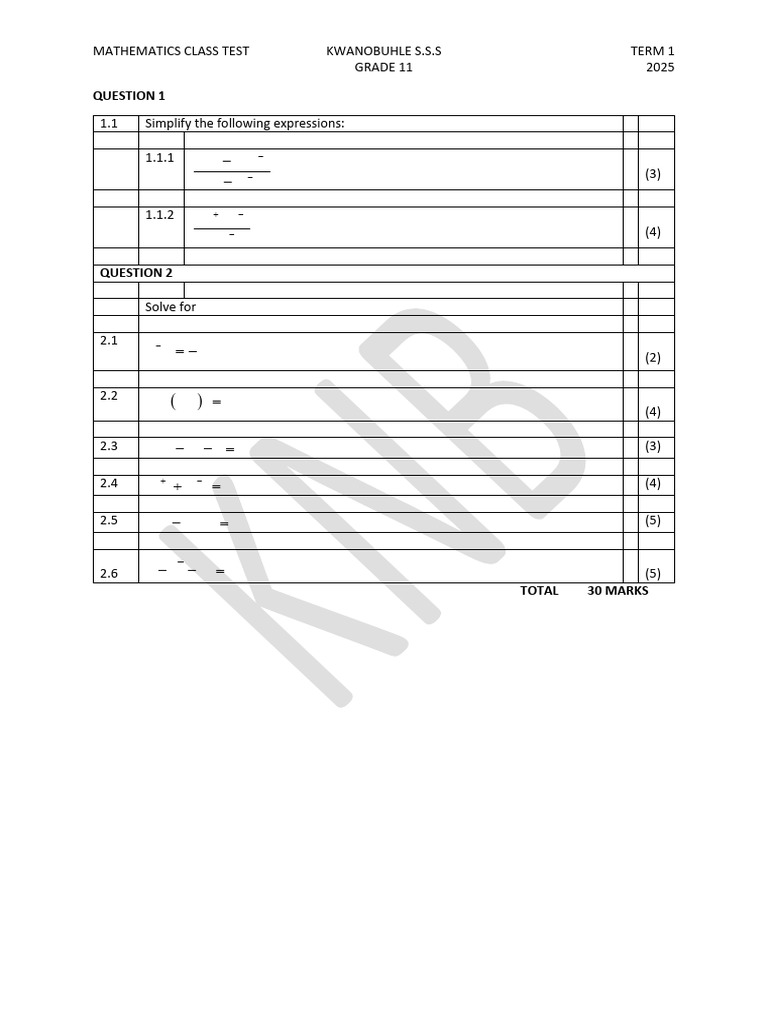 Grade 11 Test 1 2024 | PDF
