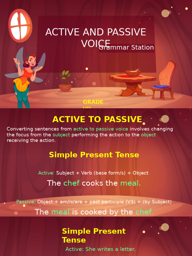 Active and Passive Voice | PDF | Grammatical Tense | Perfect (Grammar)