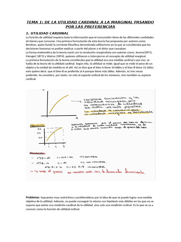 Utilidad Cardinal y Ordinal en Economía | PDF | Elasticidad (economía ...