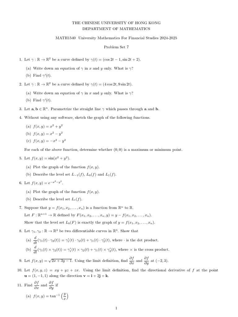 Problem Set 7 | PDF | Functions And Mappings | Mathematics