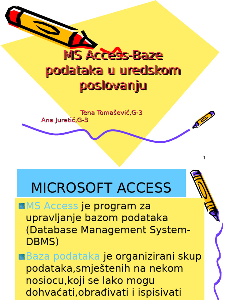 MS Access-Baze podataka u uredskom poslovanju | PDF
