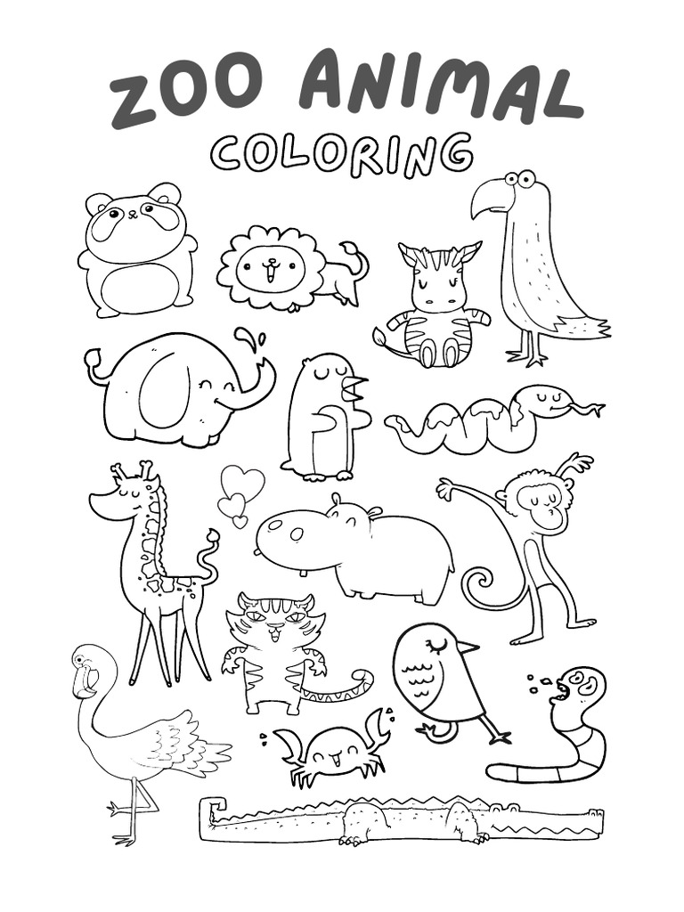Zoo Animal Coloring Page | PDF