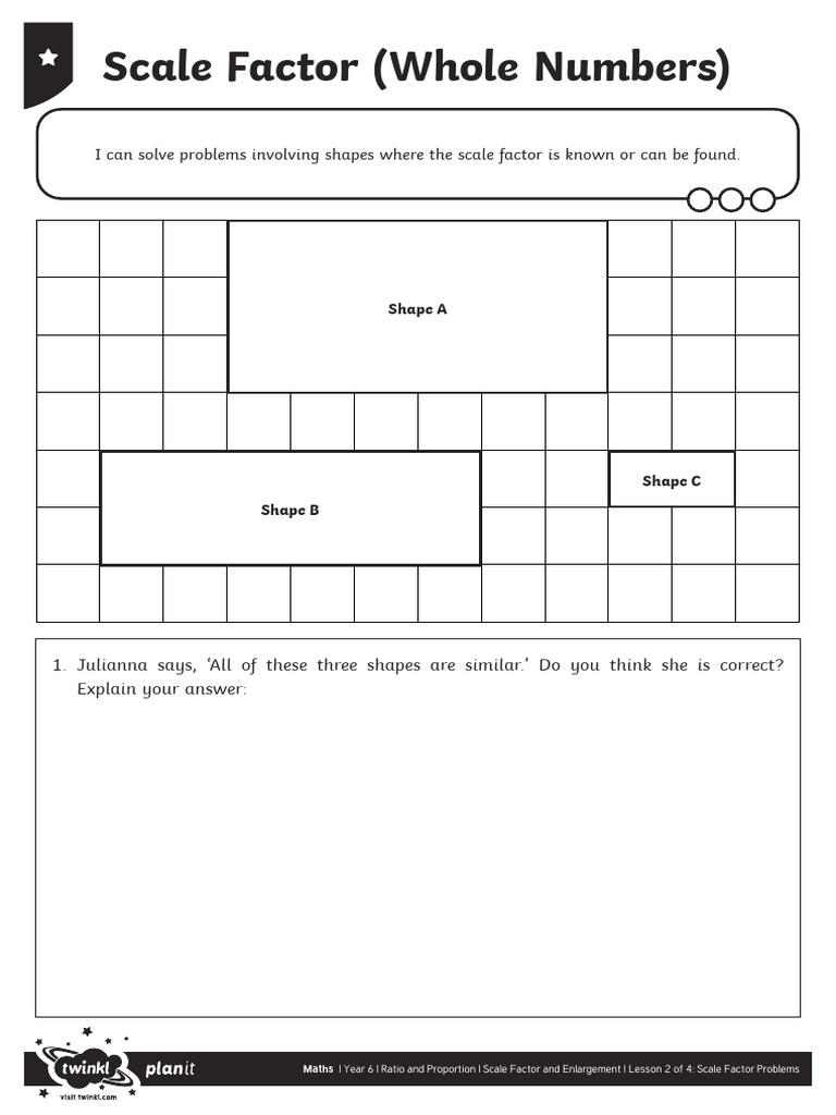 14.1 Differentiated Scale Factor Problems Activity Sheets | PDF | Area ...