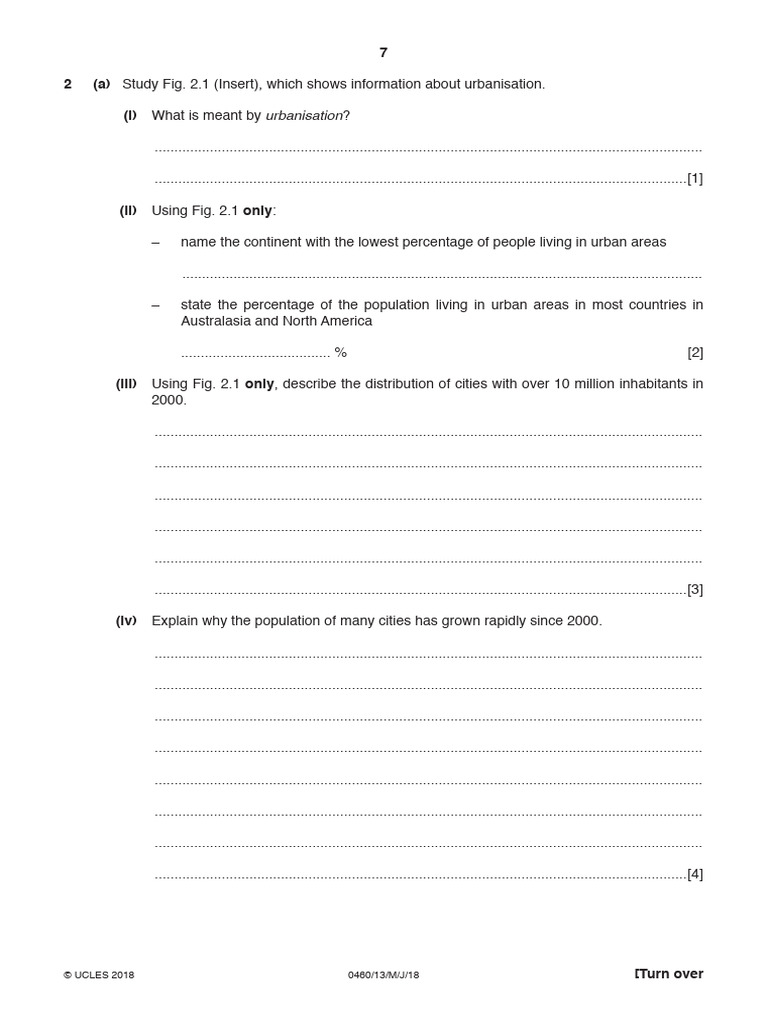 IGCSE MJ 2018 Q Squatter Settlements | PDF | Urban | Urban Planning
