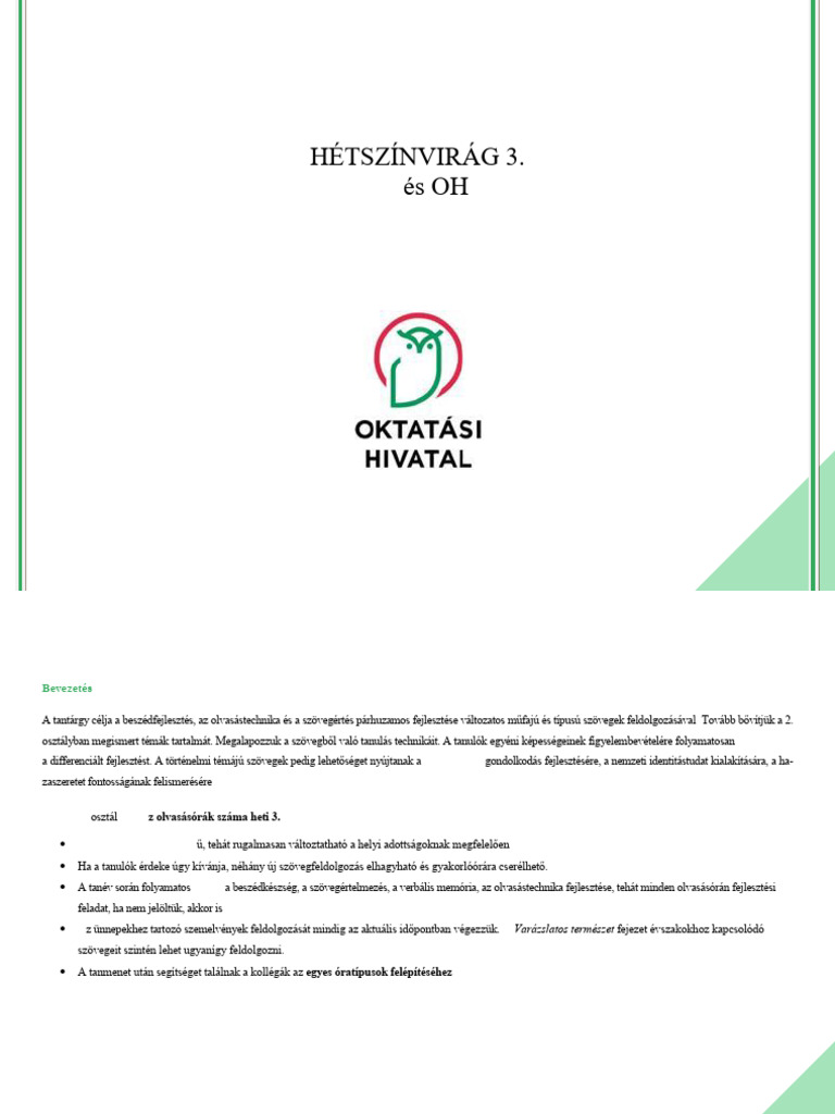 Magyar Irodalom Tanmenet 3 o | PDF