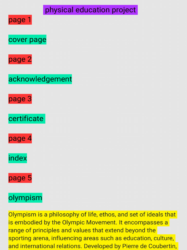 Physicl Education Project PDF | PDF