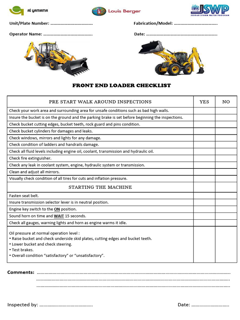JCB Checklist | PDF