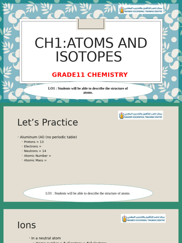 CH1 Atoms and Isotopes Part 2 | PDF | Atoms | Ion