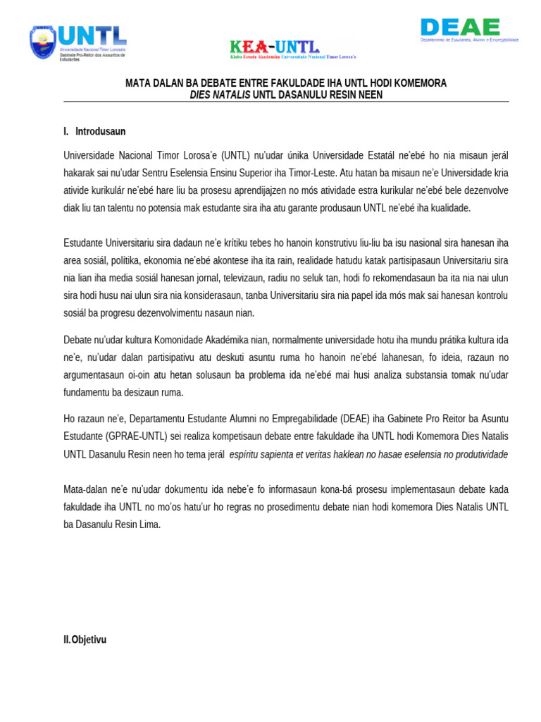 Debate UNTL 2016 | PDF | Instituciones académicas | Universidades y ...