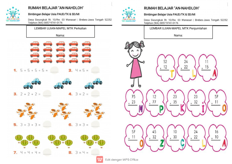 MTK Perkalian SMT 1 Kelas 3 A 2023 | PDF