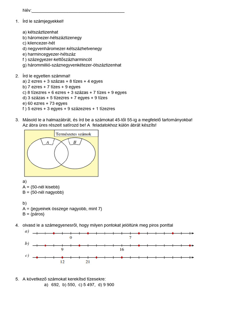 5 Osztaly Dolgozat | PDF