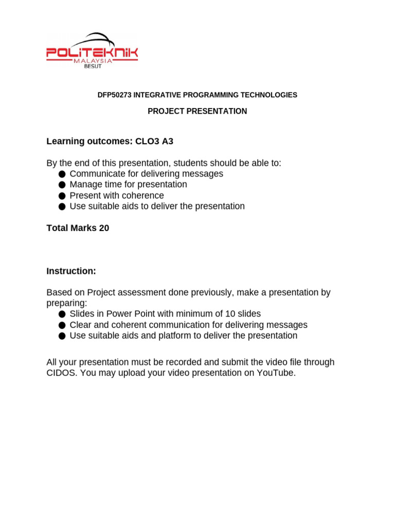 DFP50273 Project Presentation | PDF | Cognition | Human Communication