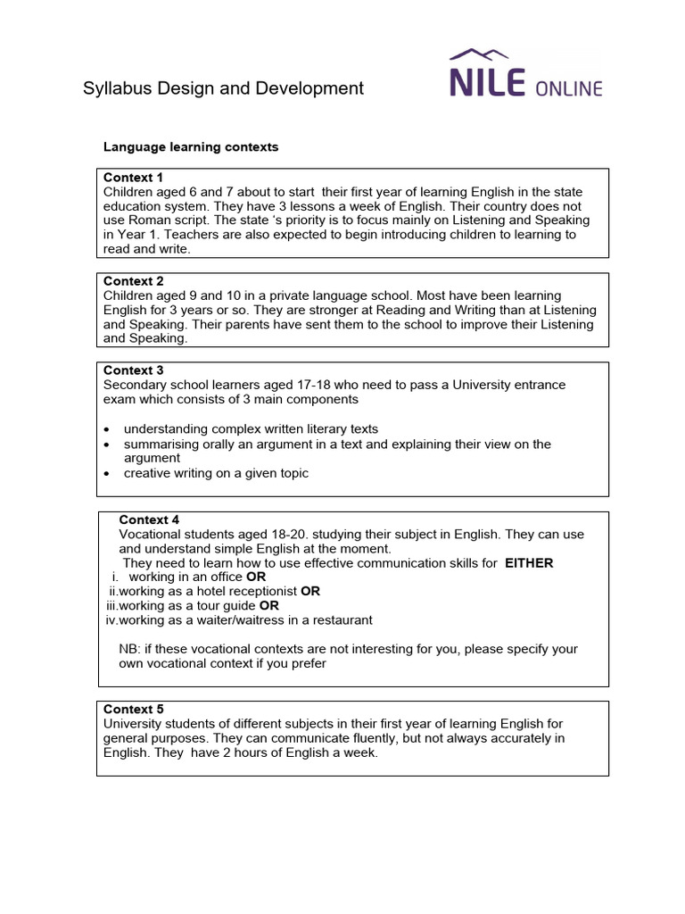 Activity 5.3 Language Learning Contexts | PDF