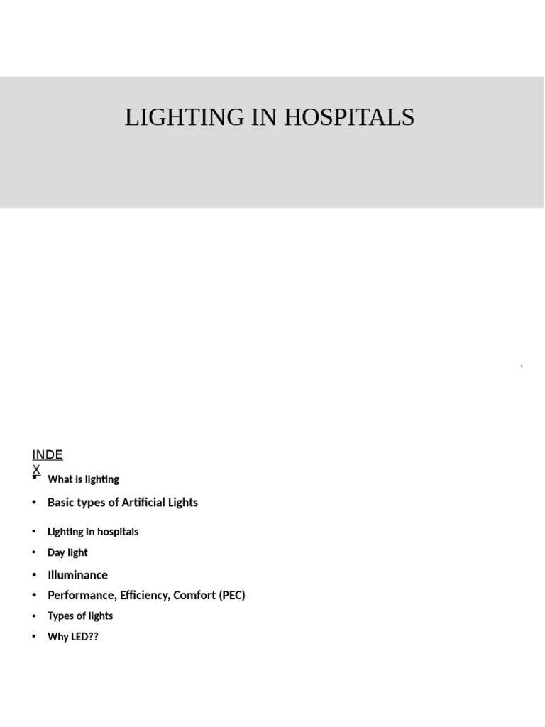 Lighting in Hospitals | PDF | Lighting | Light Emitting Diode