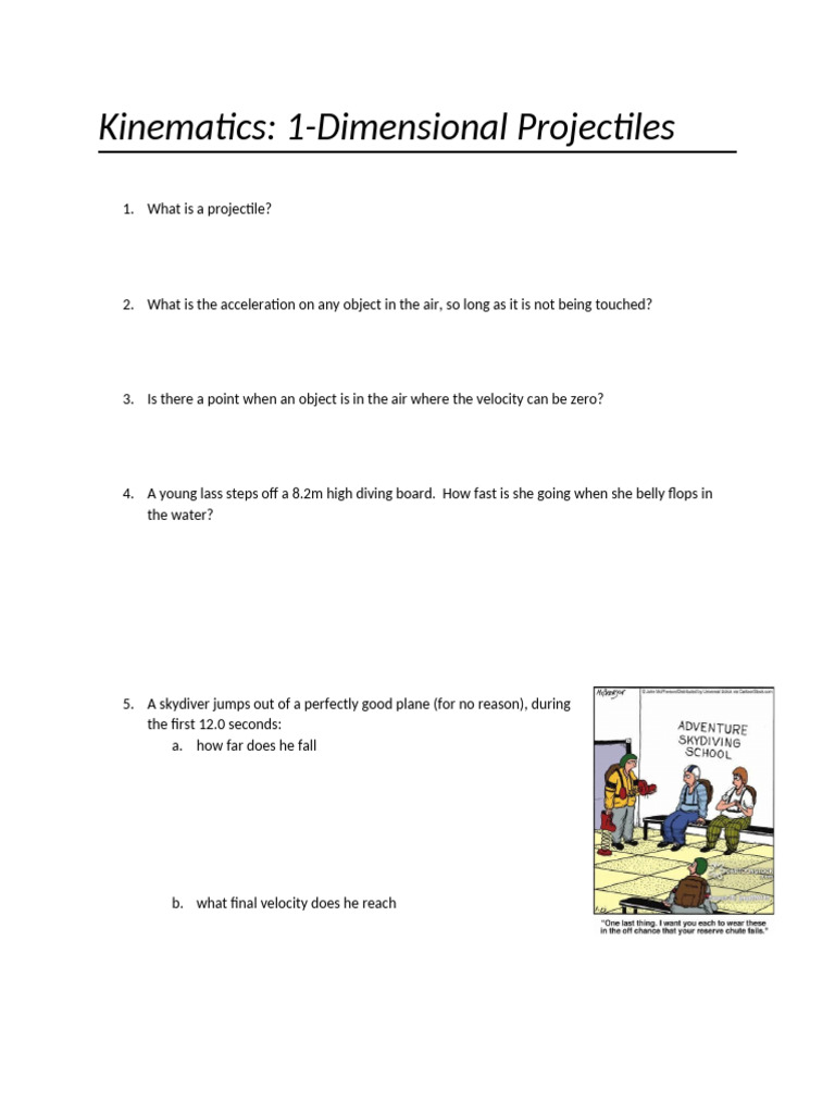 1D Projectile Motion Explained | PDF