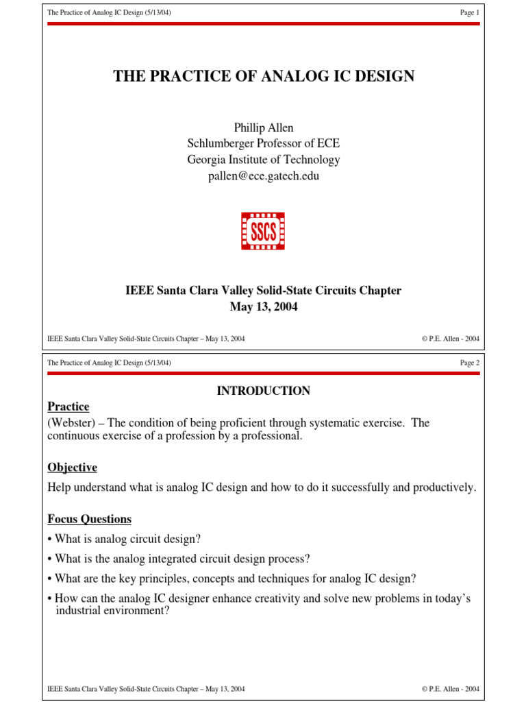Allen Practice Analog | PDF | Electrical Network | Integrated Circuit