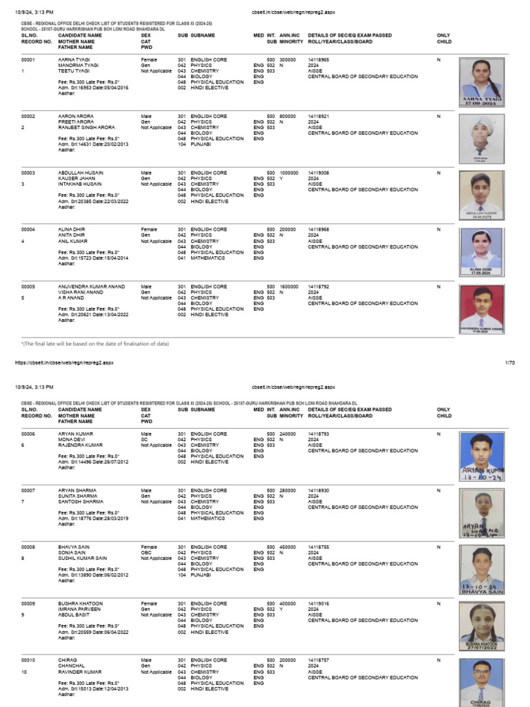 Class Xi Loc | PDF | Government Of India | Secondary Education