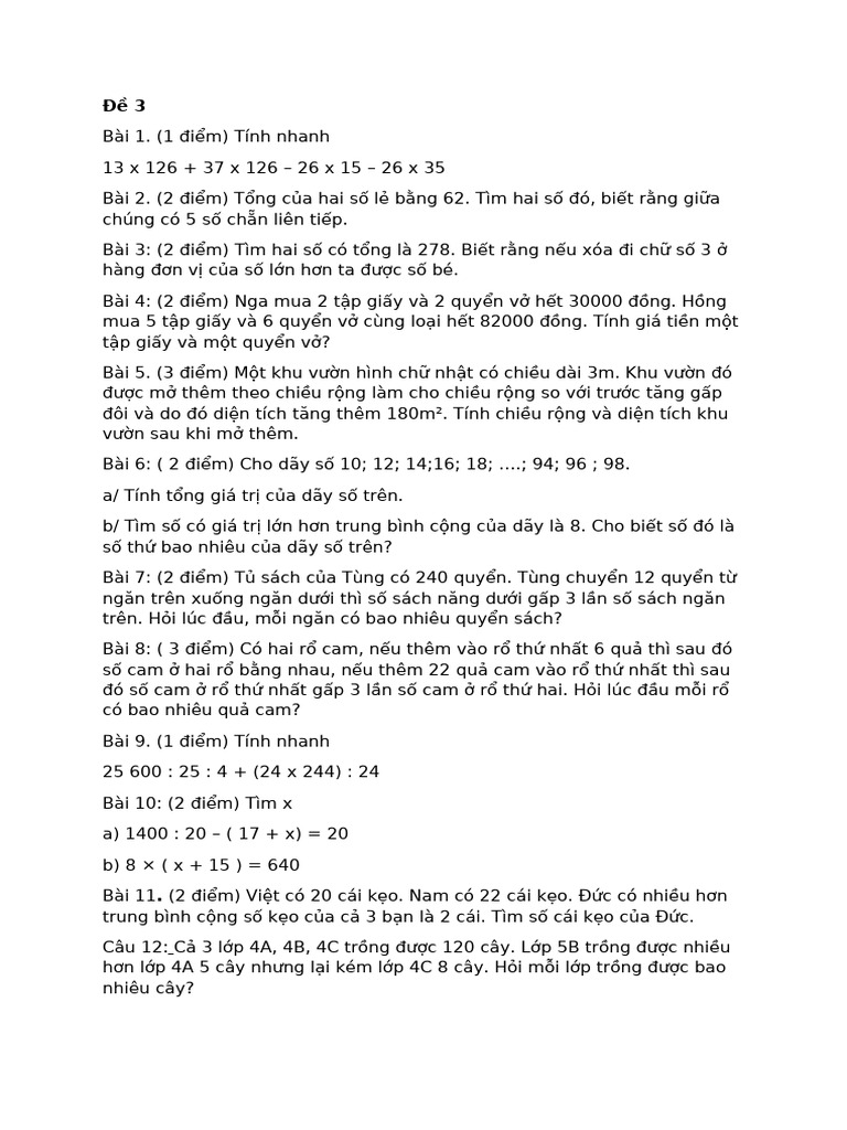 ĐỀ TOÁN HSG 4 | PDF