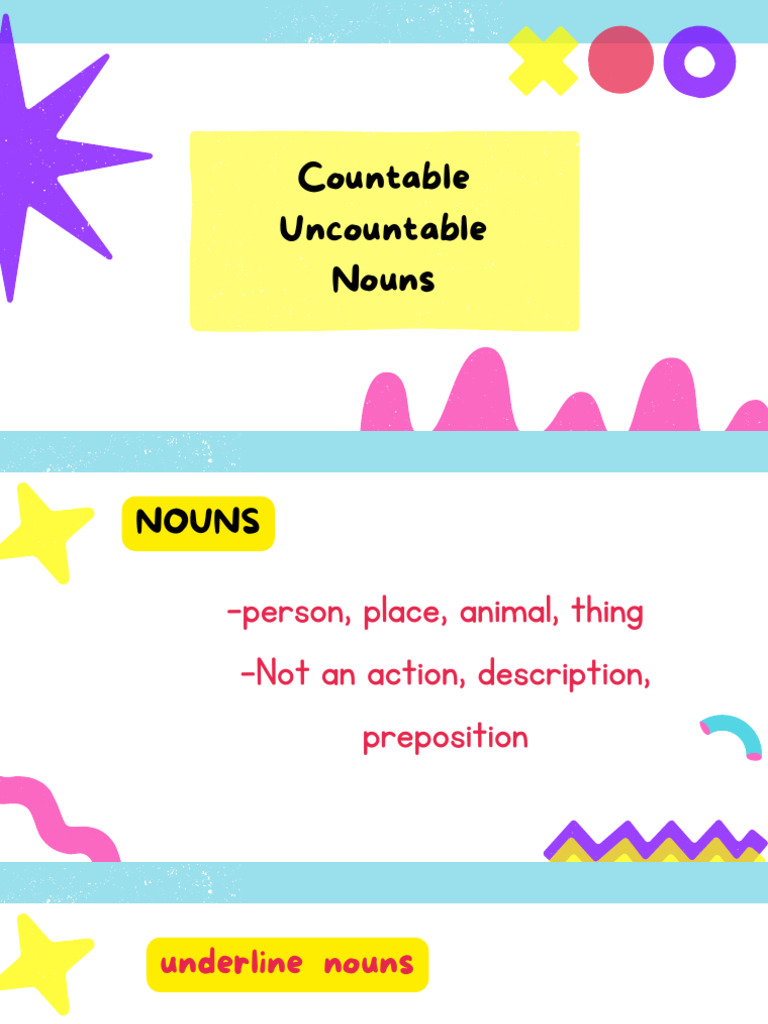 Colorful Fun Countable Uncountable Nouns Presentation | PDF | Noun ...
