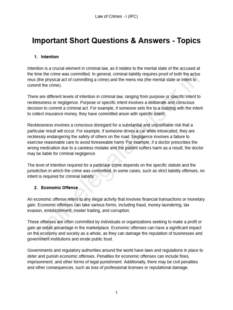 4 Law of Crimes I IPC Imp Short Essay Q A12 | PDF | Perjury | Crimes