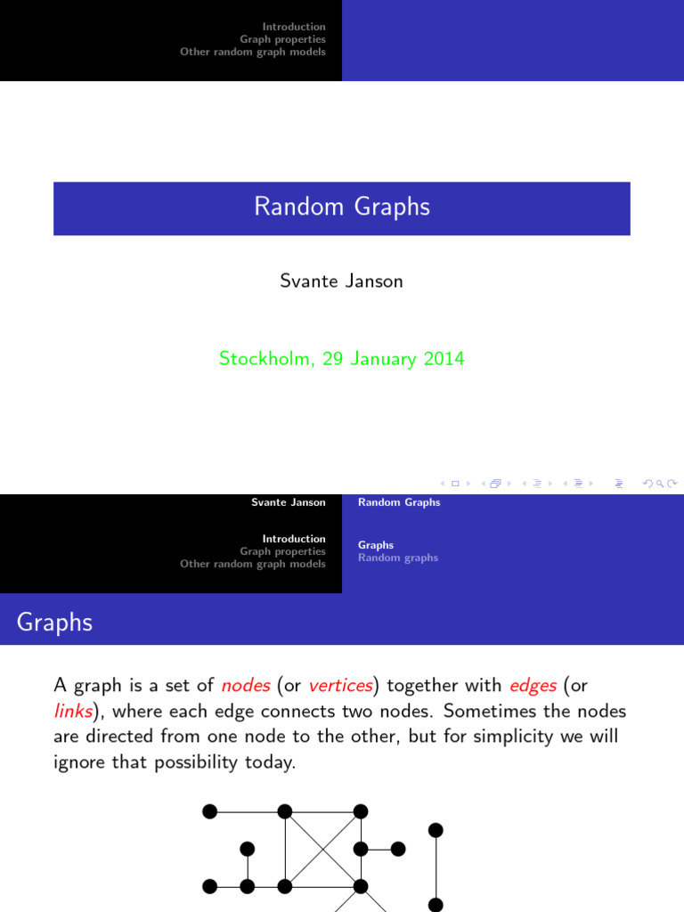 Understanding Random Graphs and Models | PDF | Graph Theory | Vertex ...