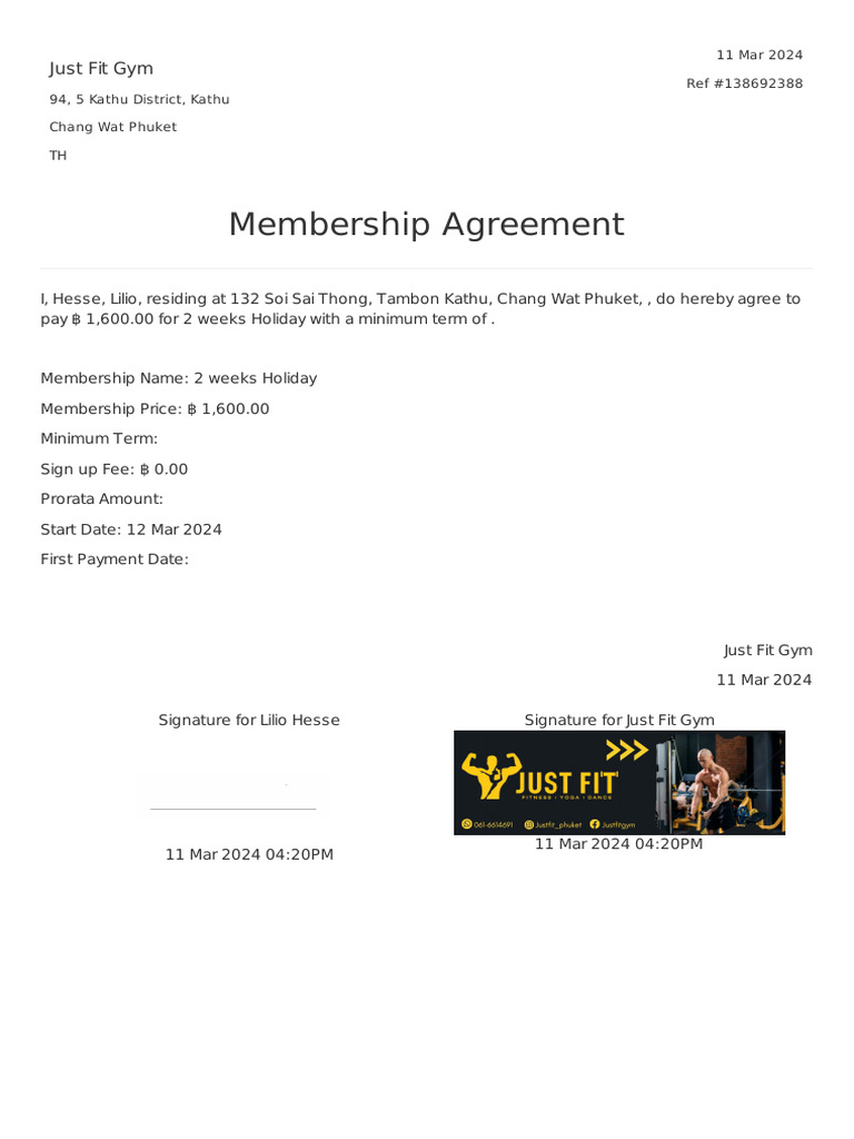 2 Weeks Holiday Agreement-138692388 | PDF