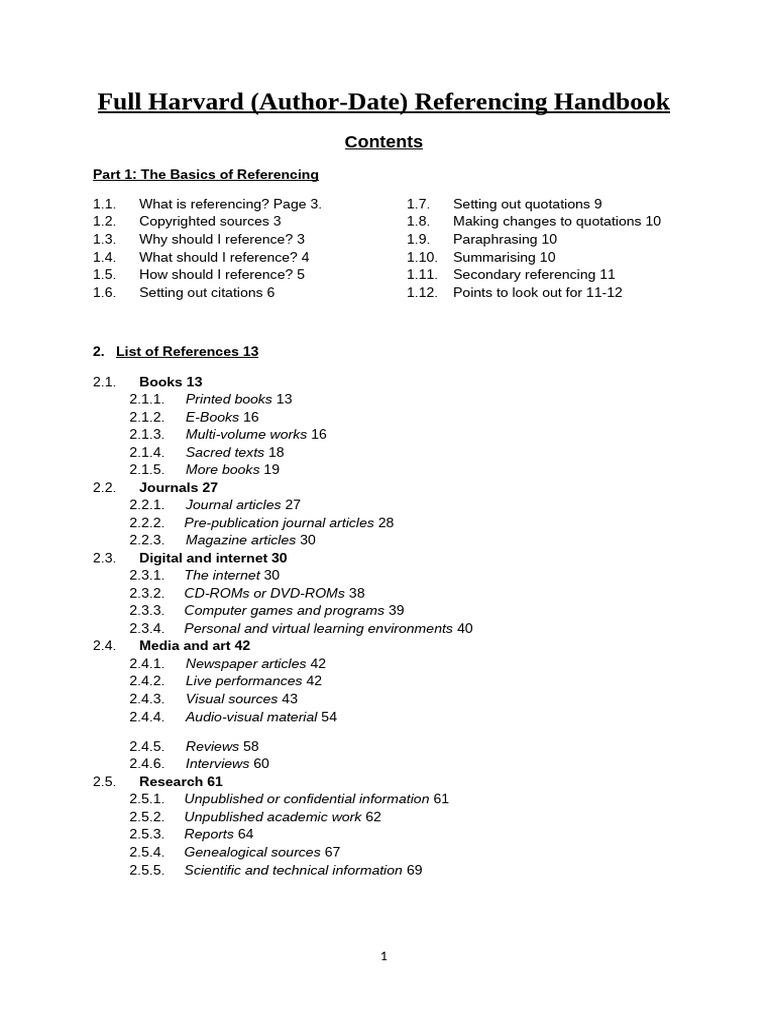 Harvard-Referencing-Handbook | PDF | Citation | Thrombosis