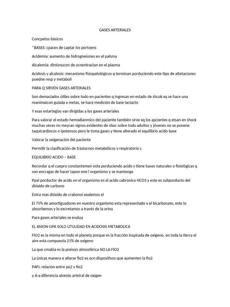 Gases Arteriales | PDF