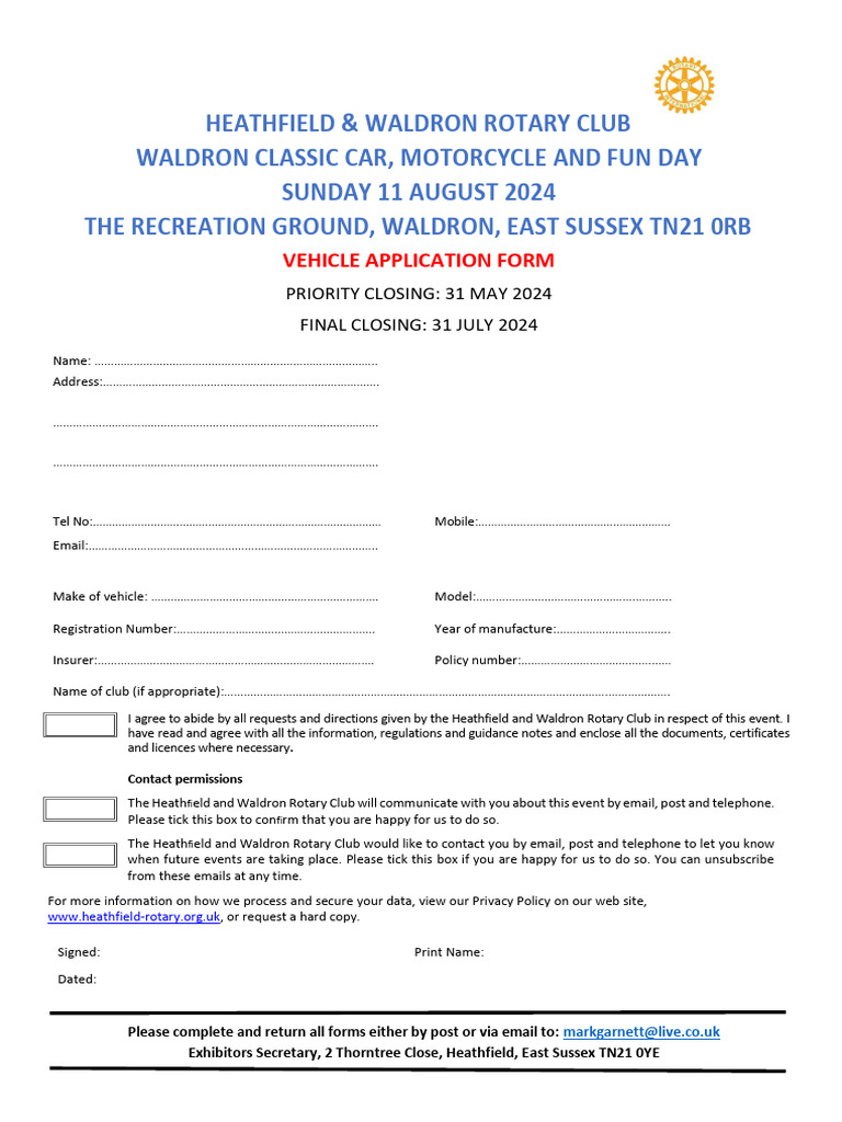 Car and Bike Application Form | PDF