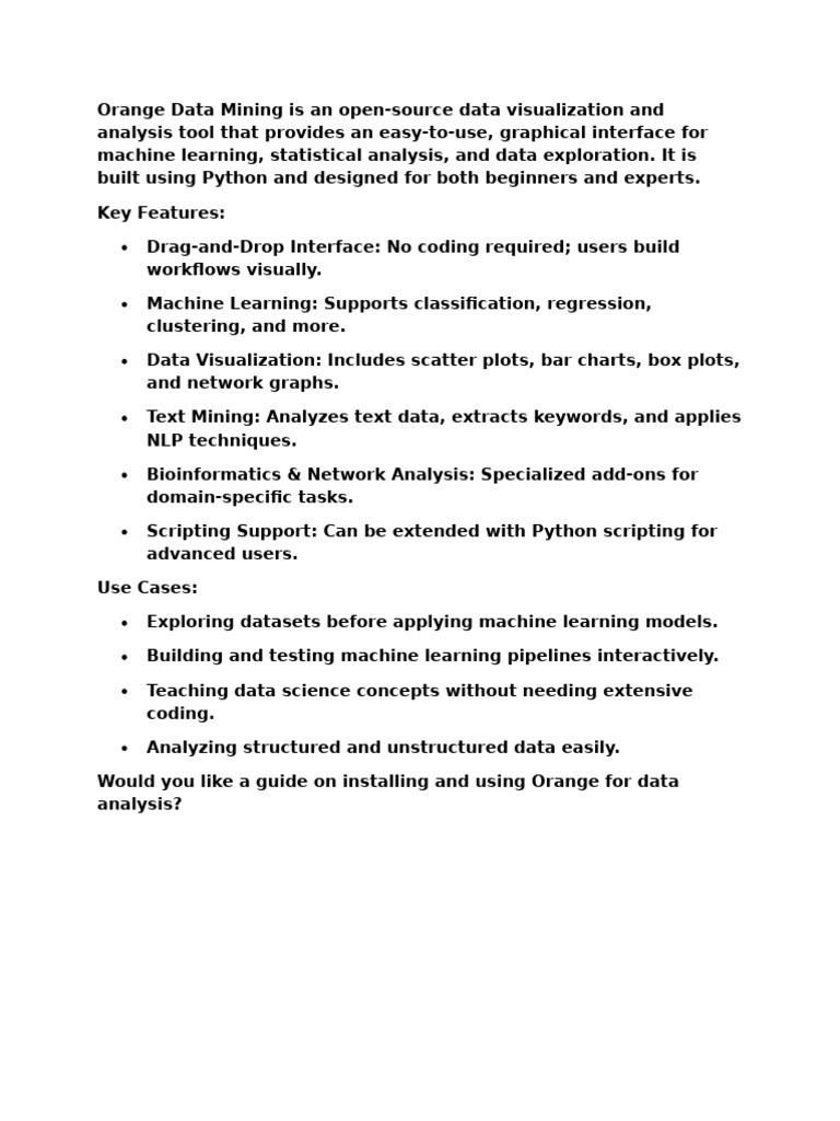 Orange Data Mining Overview | PDF