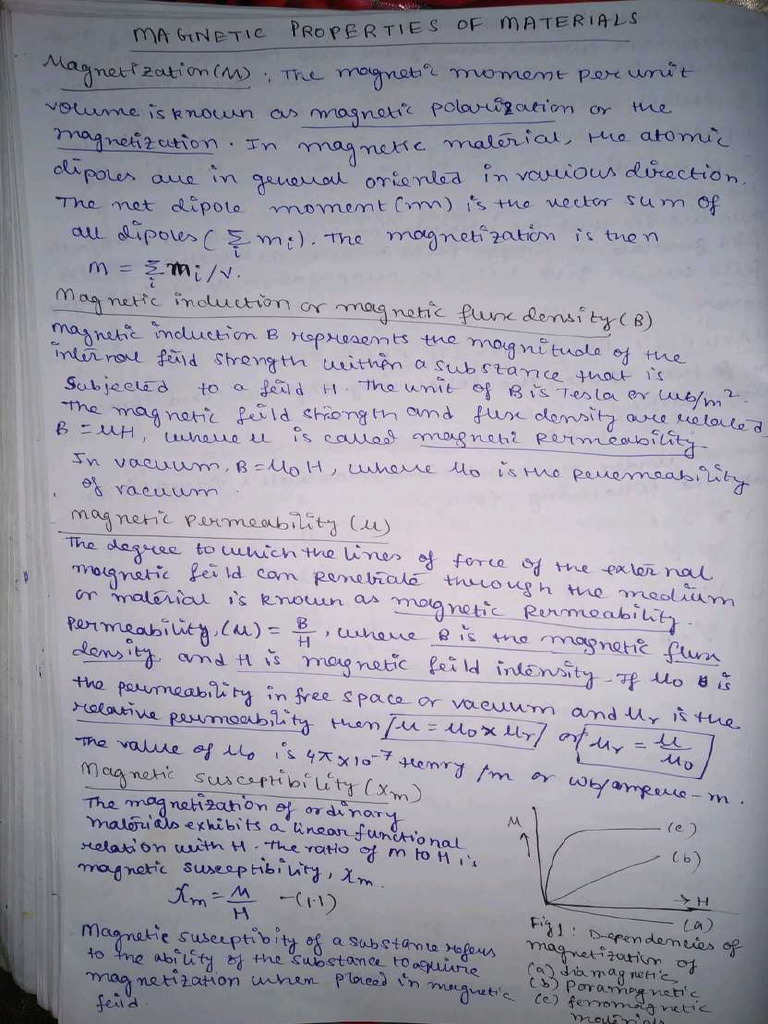 Magnetic properties of materials | PDF