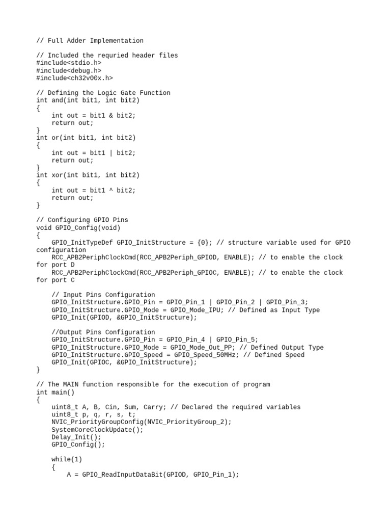 Full Adder Implementation | PDF