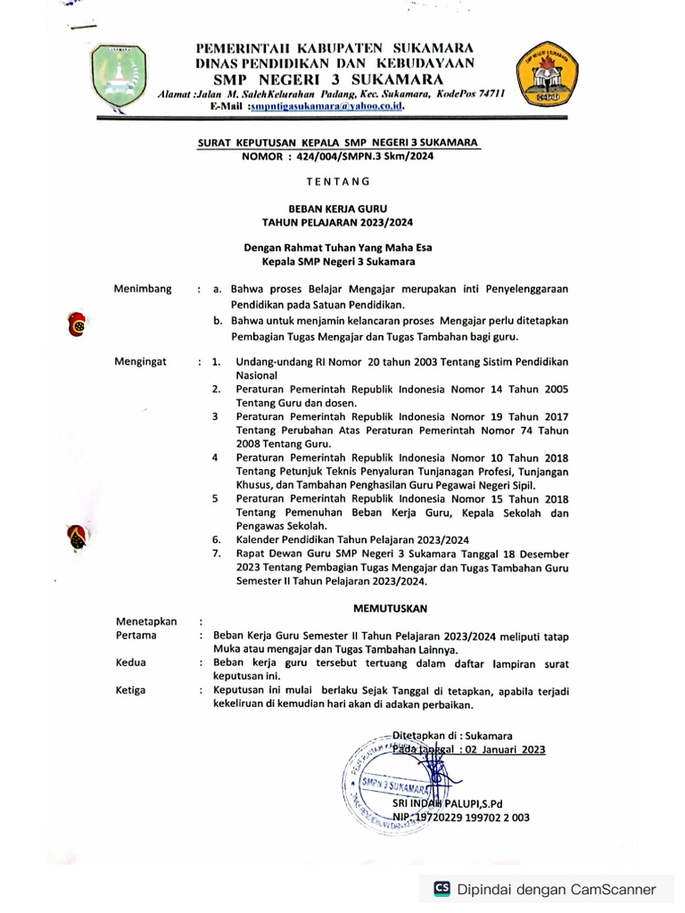 SK Beban Kerja - Merged | PDF
