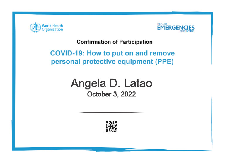 IPC PPE EN - ConfirmationOfParticipation | PDF