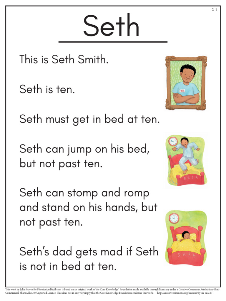 Phonics and Stuff - CKLA - Book 2 - Seth | PDF | Consonant | Human Voice
