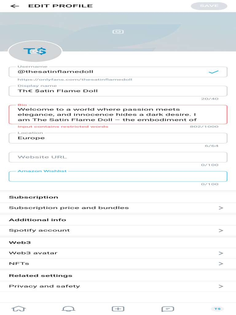 Edit Profile - OnlyFans | PDF