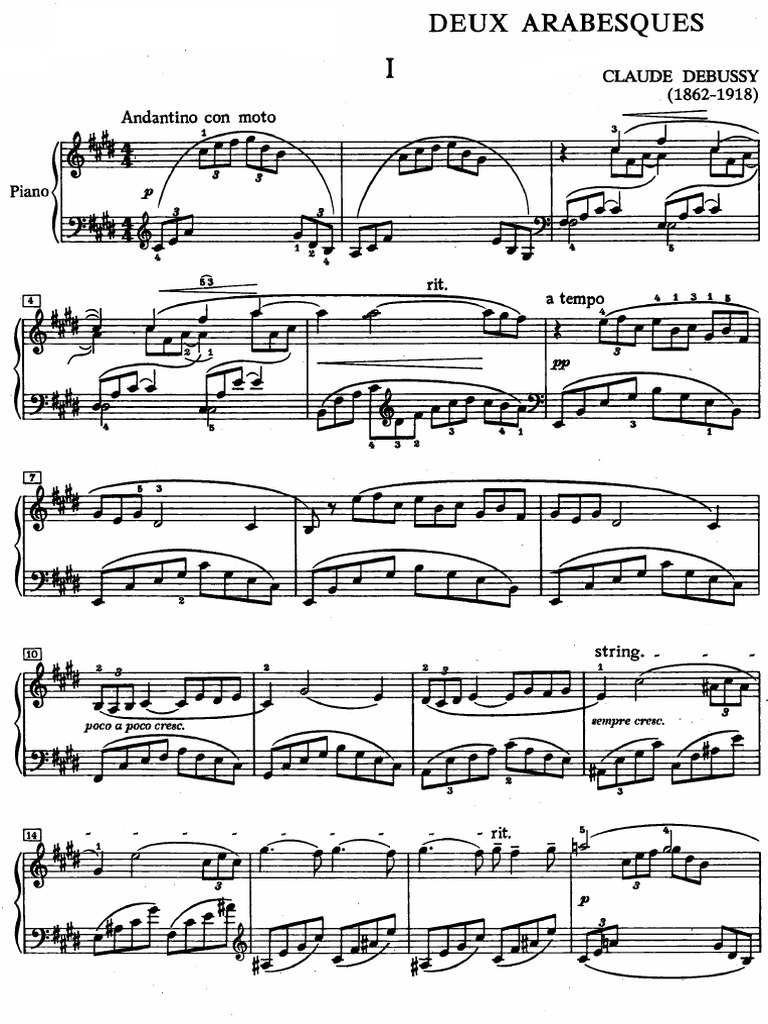 Arabesque - Claude Debussy | PDF