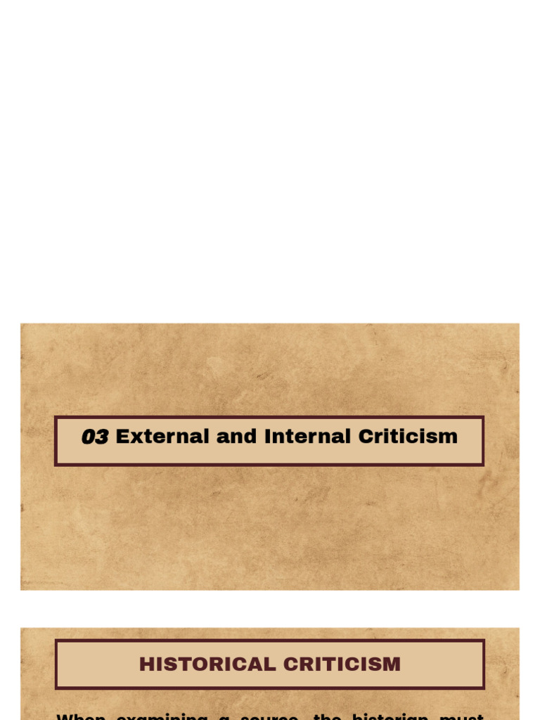Week 2 - 1.1 External and Internal Criticism & Content and Context ...